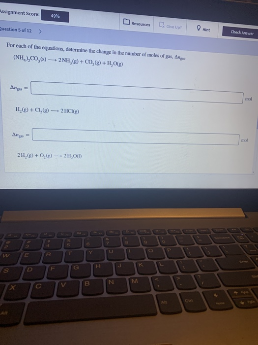Solved Assignment Score: 49% Resources [ Give Up? Question 5 | Chegg.com
