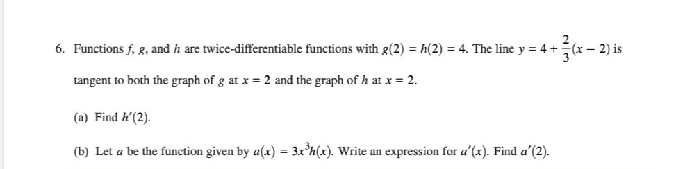 Solved Functions f,g, ﻿and h ﻿are twice-differentiable | Chegg.com