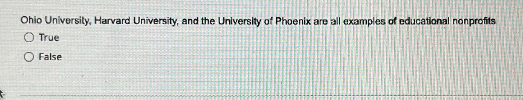 Solved Ohio University, Harvard University, and the | Chegg.com