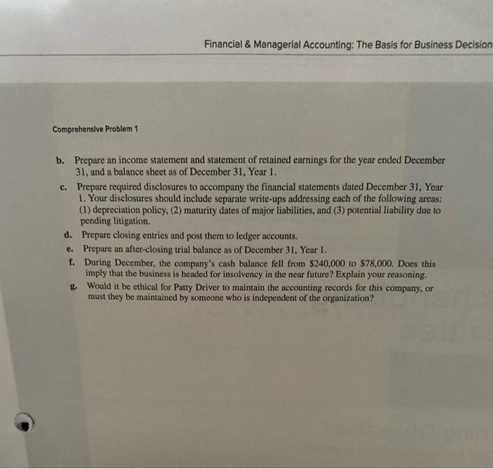 Solved A COMPREHENSIVE ACCOUNTING CYCLE PROBLEM Oa December | Chegg.com