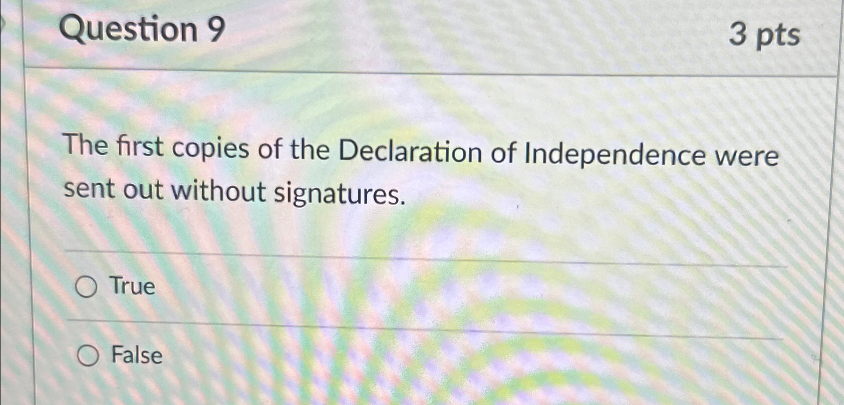 Solved Question 93 ﻿ptsThe first copies of the Declaration | Chegg.com