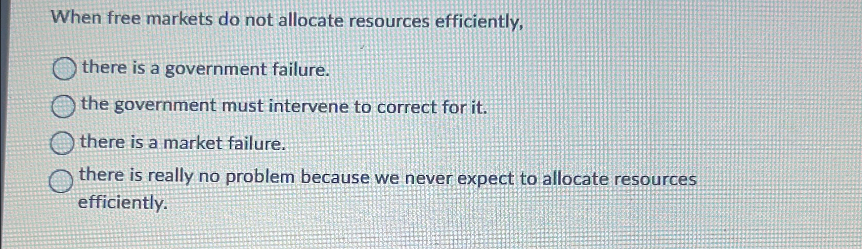 Solved When free markets do not allocate resources | Chegg.com