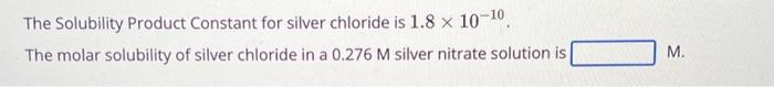 Solved Compare the solubility of silver iodide in each of | Chegg.com