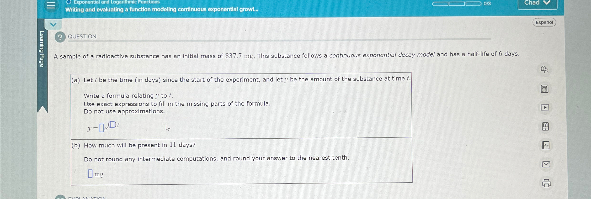 Solved Exponential and Logarithmic FunctionsWriting and | Chegg.com