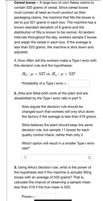 Solved Cereal boxes - A large box of corn flakes claims to | Chegg.com