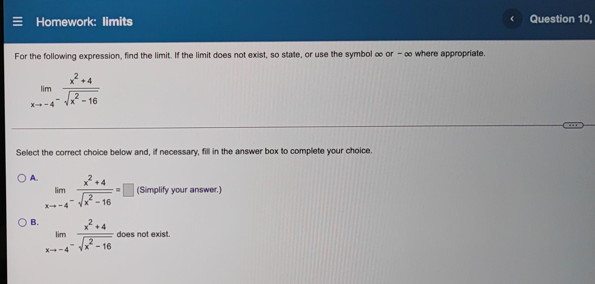 Solved Homework: limits