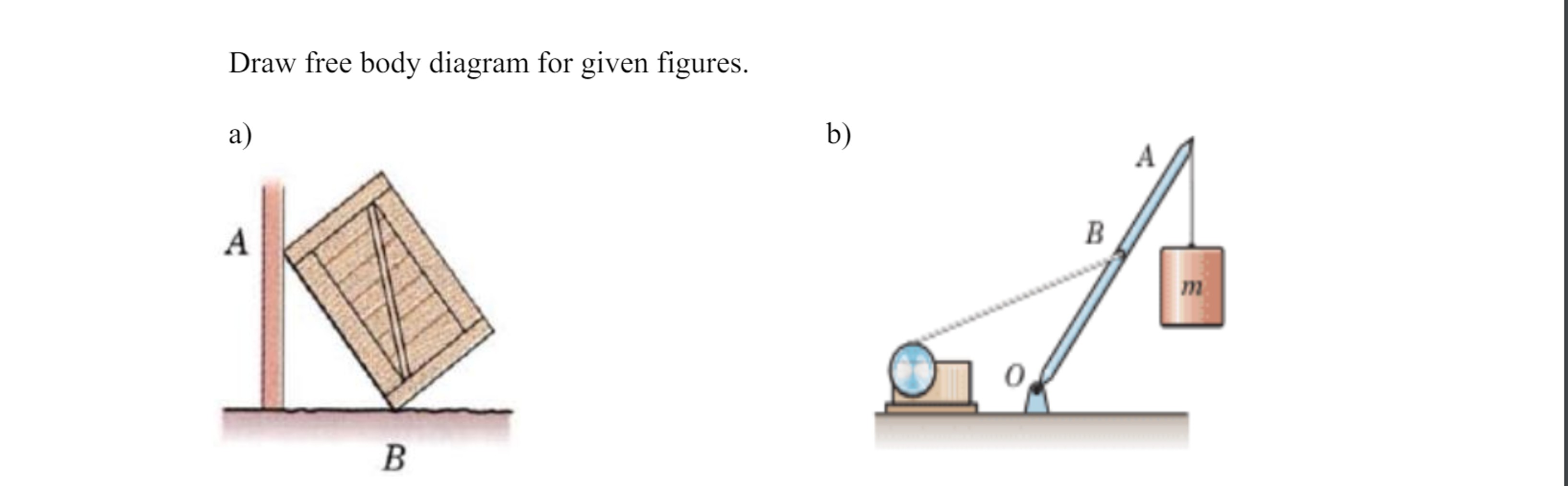 Solved Draw free body diagram for given figures. | Chegg.com