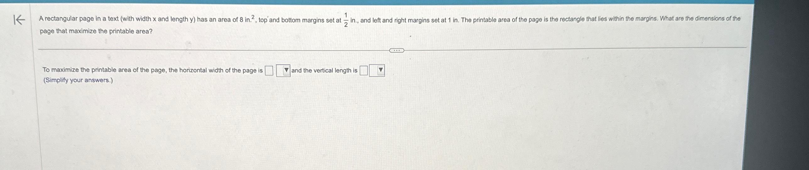 Solved Kpage that maximize the printable area?To maximize | Chegg.com