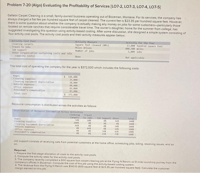 Solved Problem 7-20 (Algo) Evaluating the Profitability of | Chegg.com
