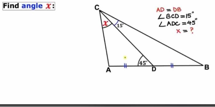 Solved Find angle x : | Chegg.com