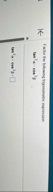 Solved Factor the following trigonometric | Chegg.com