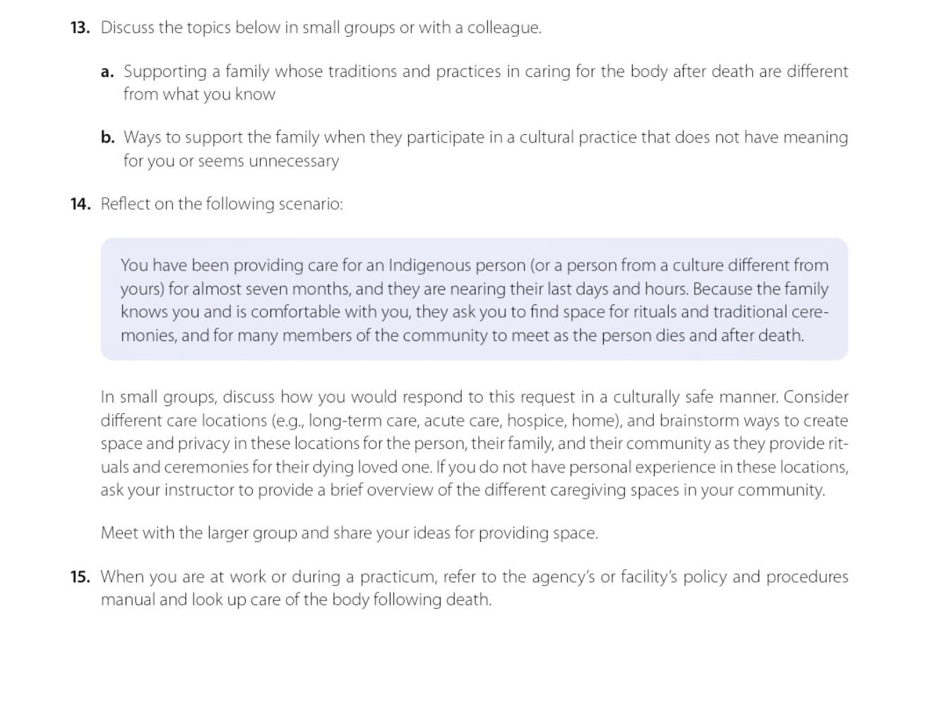 Solved 13. Discuss the topics below in small groups or with | Chegg.com