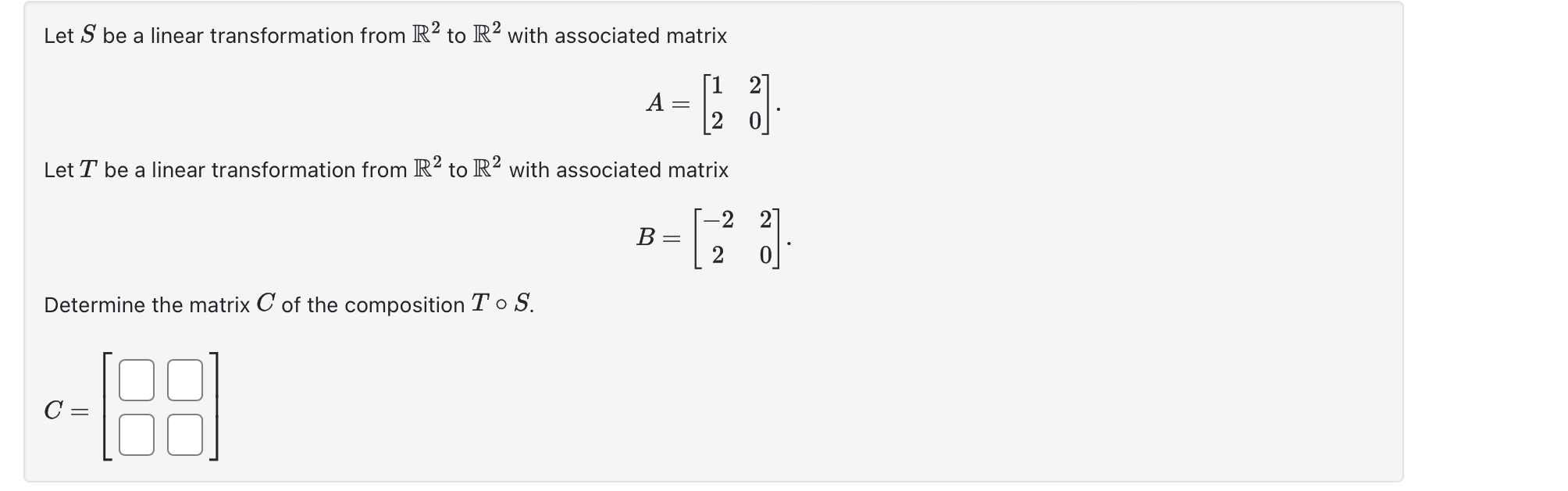 Solved Let S ﻿be a linear transformation from R2 ﻿to R2 | Chegg.com