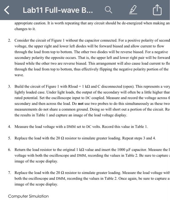Solved Lab11 Full-wave B... appropriate caution. It is worth | Chegg.com