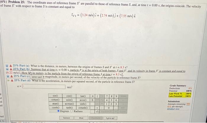 4 Problem 25 The Coordinate Axes Of Reference