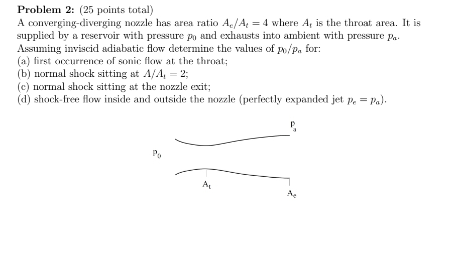 Solved Problem 2: (25 points total)A converging-diverging | Chegg.com Solved Problem 2: (25 points total)A converging-diverging | Chegg.com