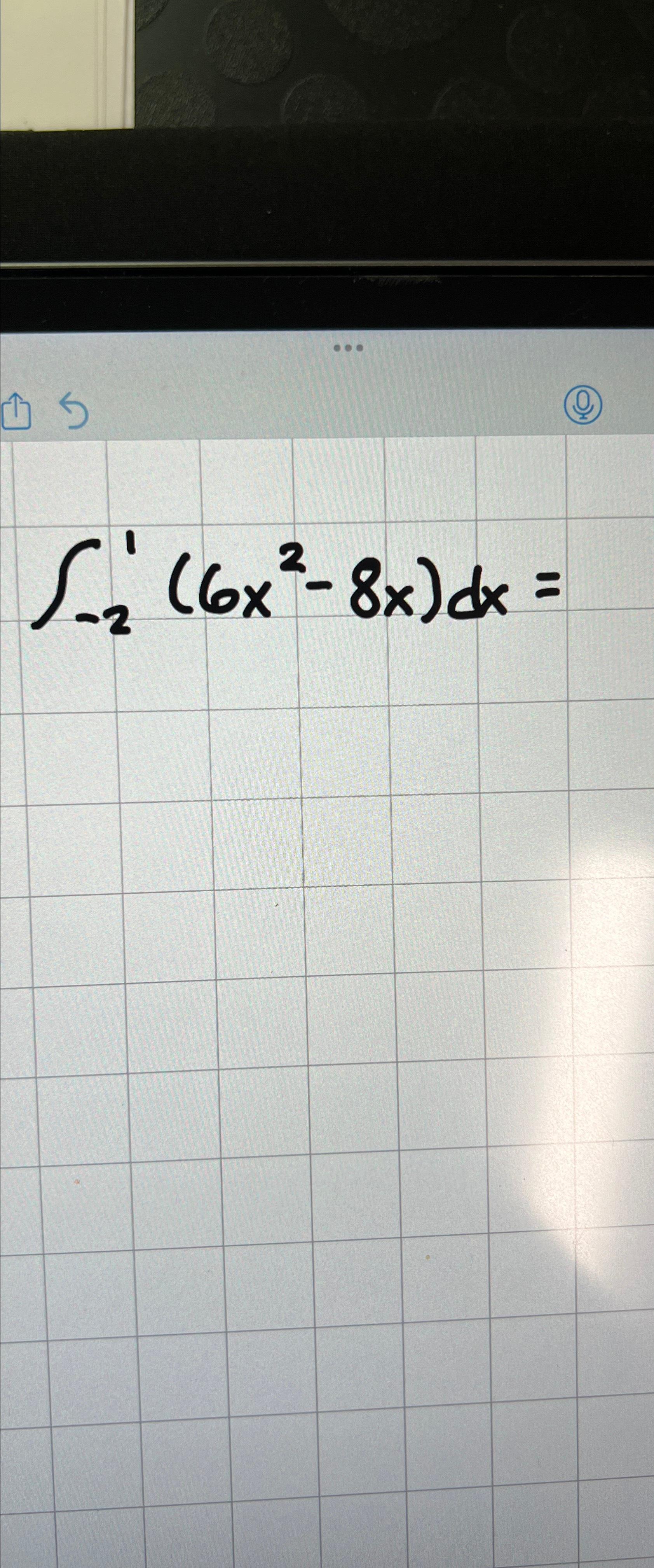 Solved ∫-21(6x2-8x)dx= | Chegg.com