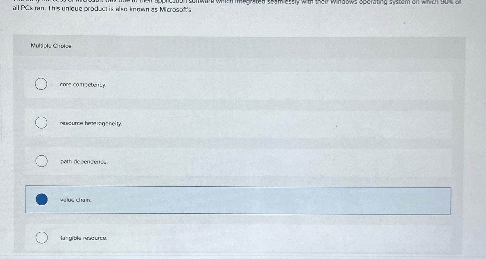 Solved The early success of microsoft was due to their | Chegg.com