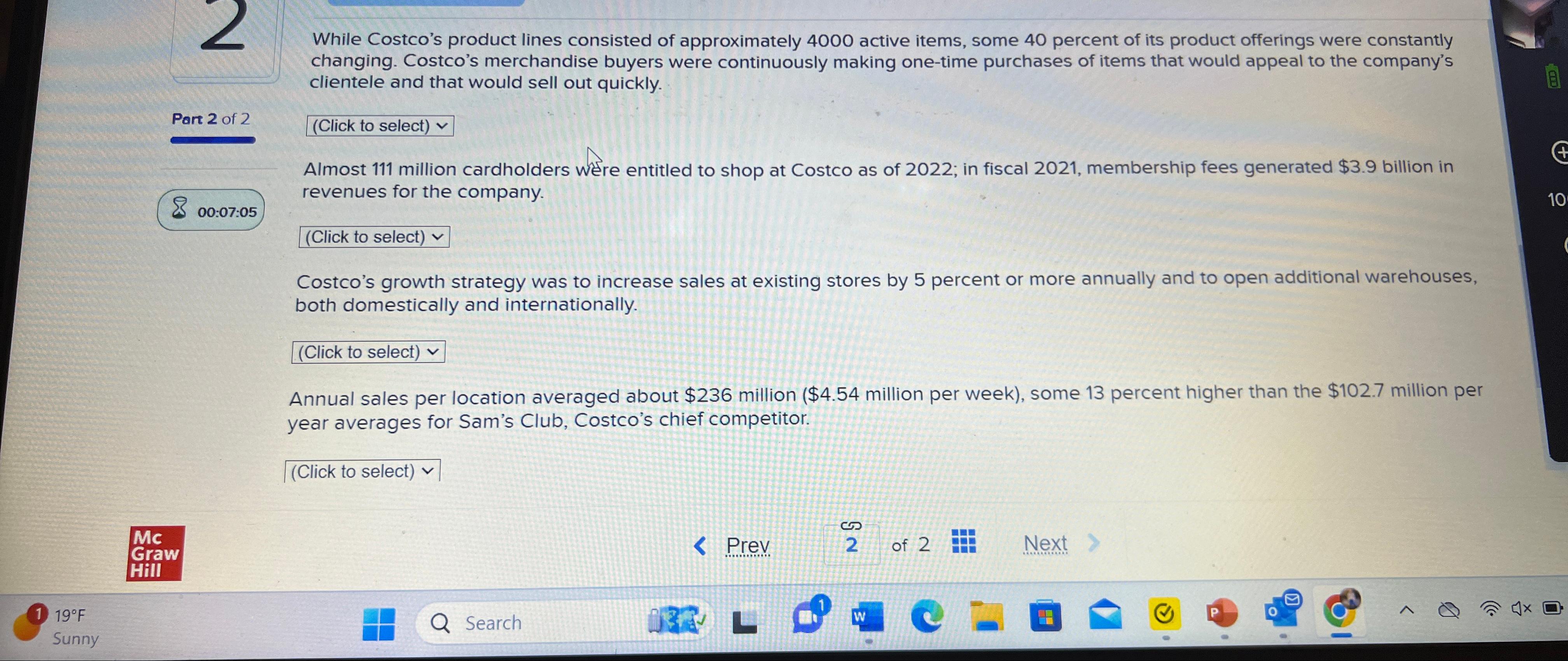 Solved While Costco's product lines consisted of | Chegg.com