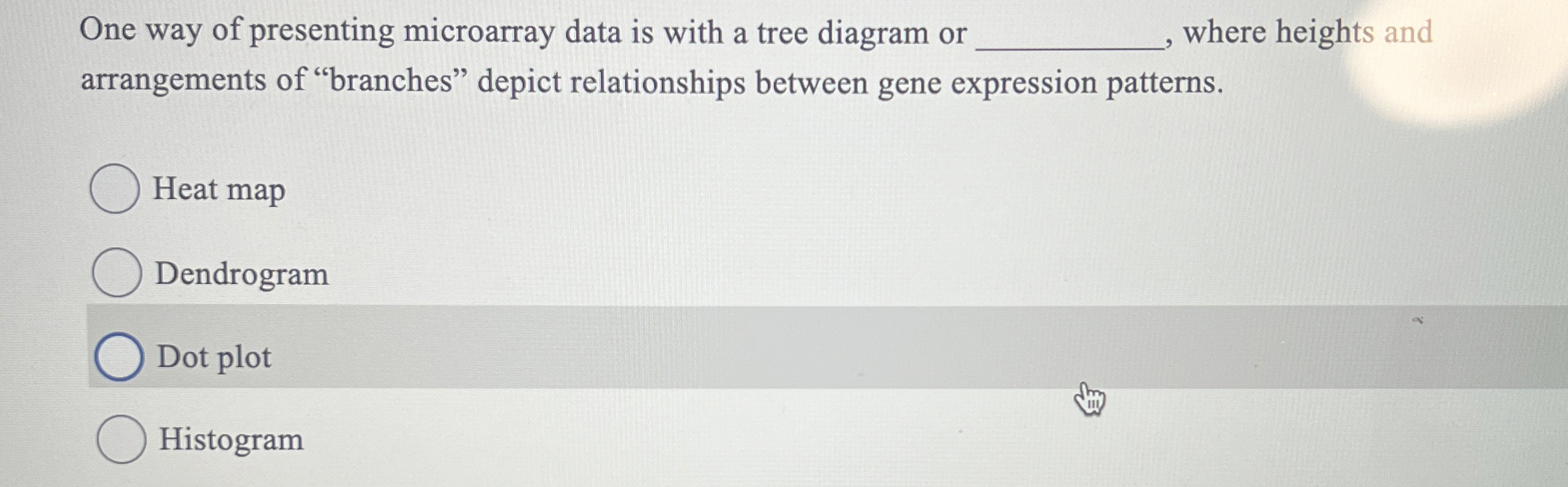 Solved One way of presenting microarray data is with a tree | Chegg.com