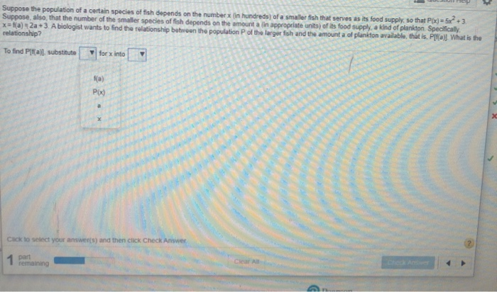 Solved Suppose the population of a certain species of fish | Chegg.com