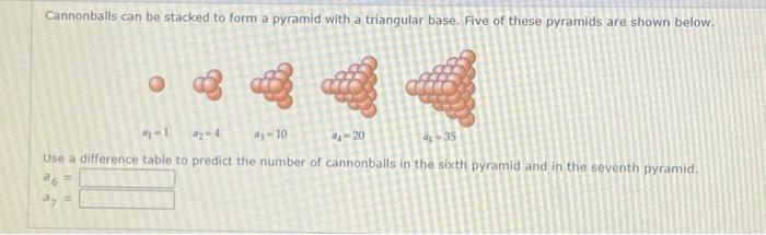 Solved Cannonballs can be stacked to form a pyramid with a | Chegg.com