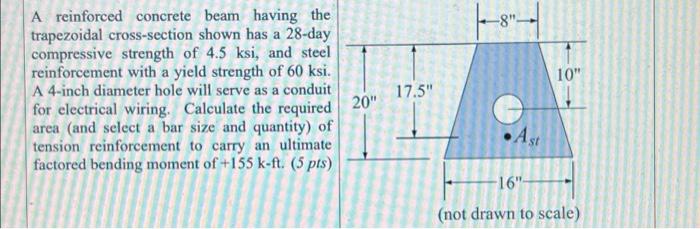 Solved 8" 10" A reinforced concrete beam having the | Chegg.com