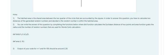 Solved Write a program in Python that uses Monte Carlo | Chegg.com