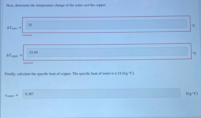 Use the specific heat interactive to calculate the | Chegg.com
