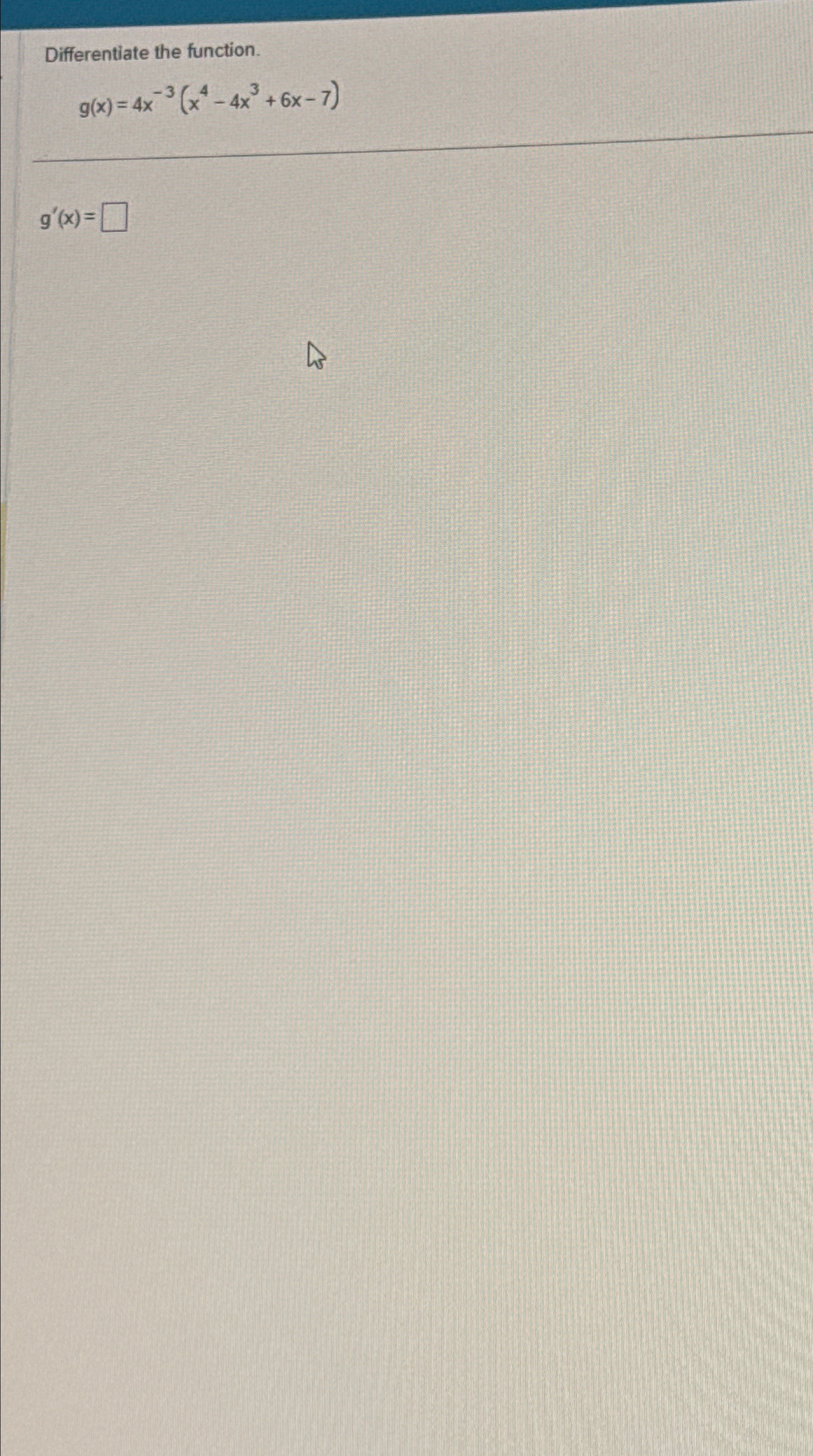 Solved Differentiate the | Chegg.com