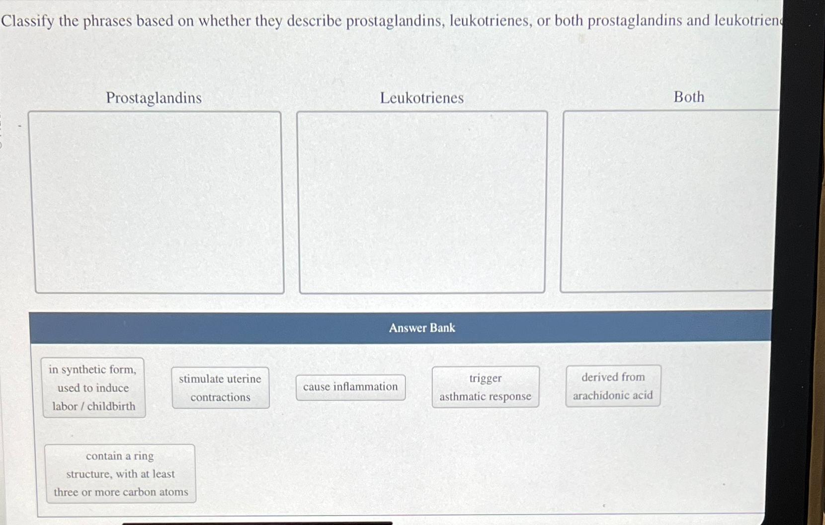 Solved Classify the phrases based on whether they describe | Chegg.com