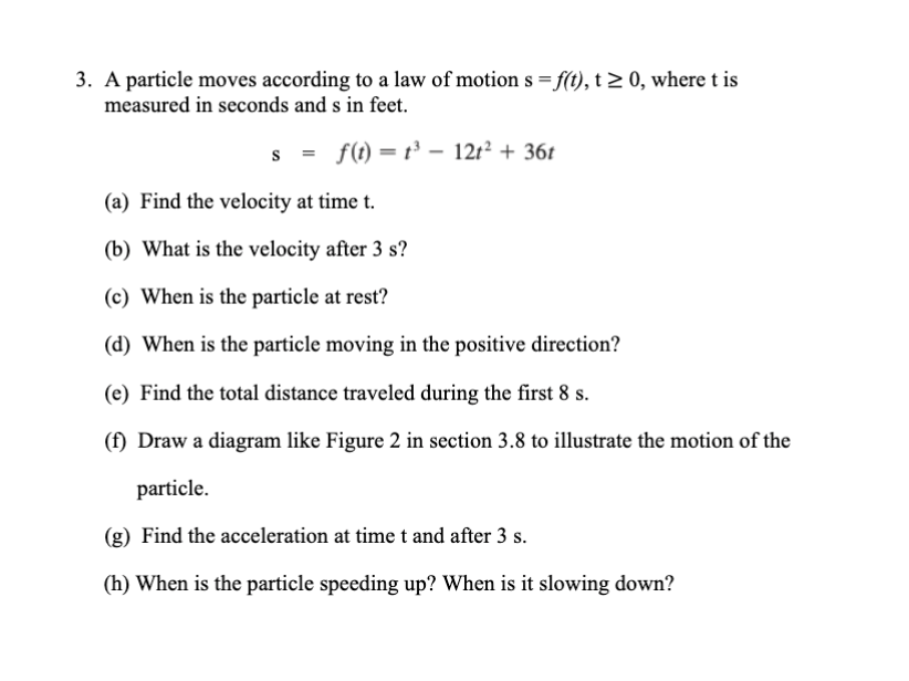 Solved A particle moves according to a law of motion | Chegg.com