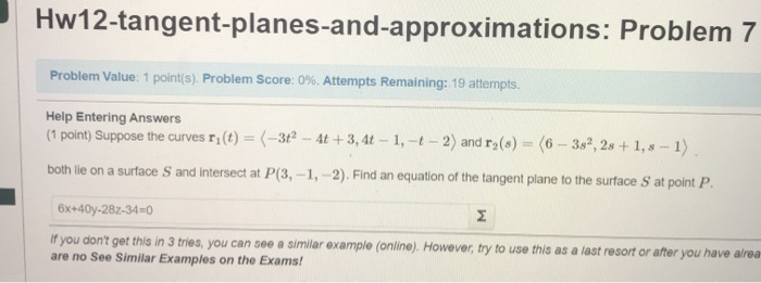 Solved Hw12-tangent-planes-and-approximations: Problem 7 | Chegg.com