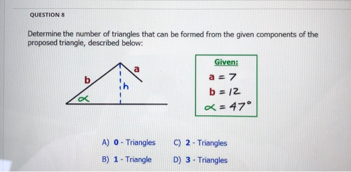 Solved QUESTIONS Determine the number of triangles that can | Chegg.com
