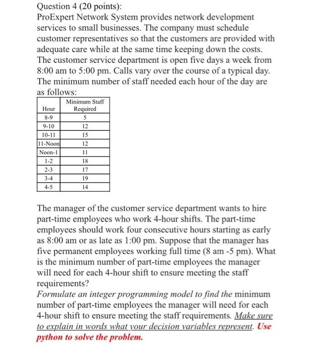 Solved what are the decision variable, objectives and | Chegg.com