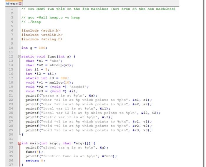 Solved STATIC / STACK / HEAP. 2 points each. global var g is | Chegg.com