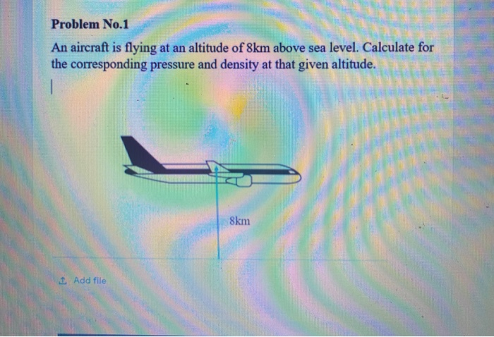 Solved Problem No.1 An aircraft is flying at an altitude of | Chegg.com
