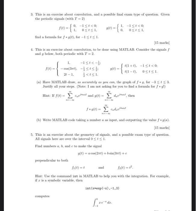 Solved 1. This exercise is a typical final exam question | Chegg.com