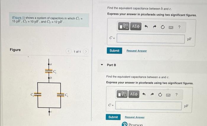 Solved Find the equivalent capacitance between b and c. | Chegg.com
