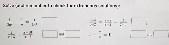 Solved Solve (and remember to check for extraneous | Chegg.com