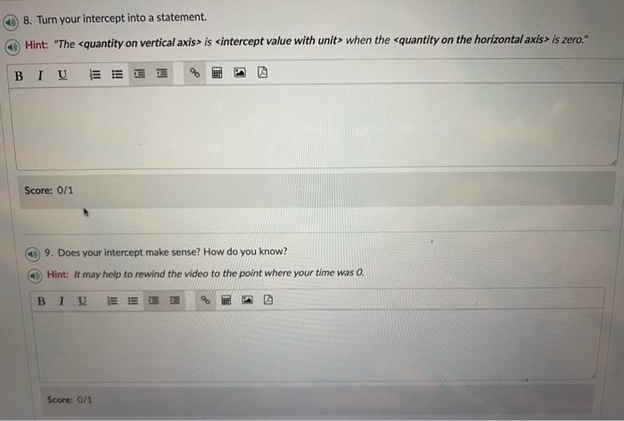 Solved 11. An object's change in position for every 1sec of | Chegg.com