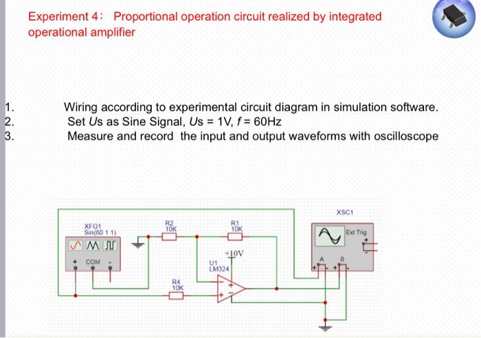 Solved Experiment 4: Proportional operation circuit realized | Chegg.com