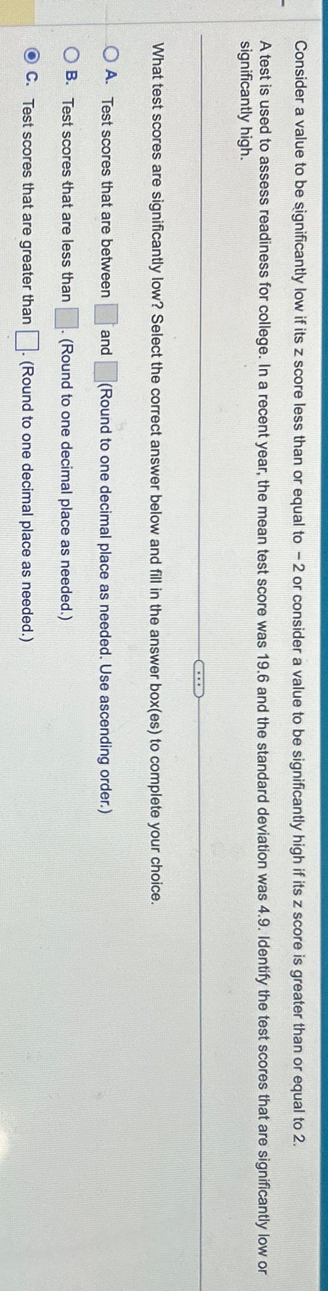 Solved Consider a value to be significantly low if its z | Chegg.com