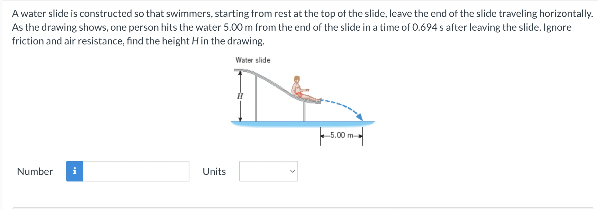 Solved A water slide is constructed so that swimmers, | Chegg.com