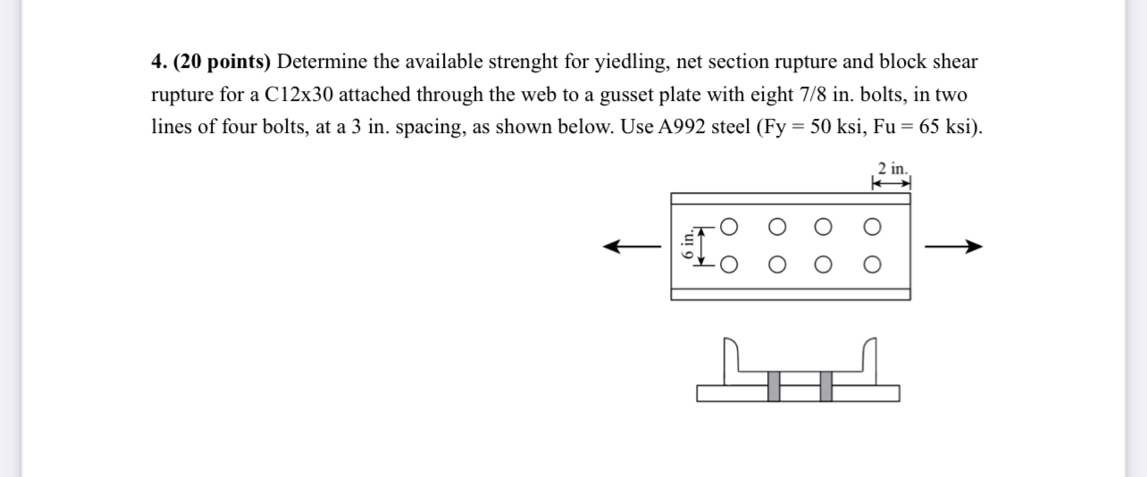 Solved (20 ﻿points) ﻿Determine the available strenght for | Chegg.com