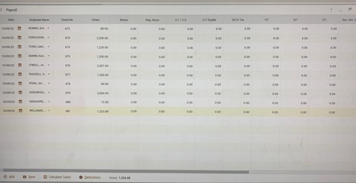 enter the Payroll transactions for October 9 | Chegg.com
