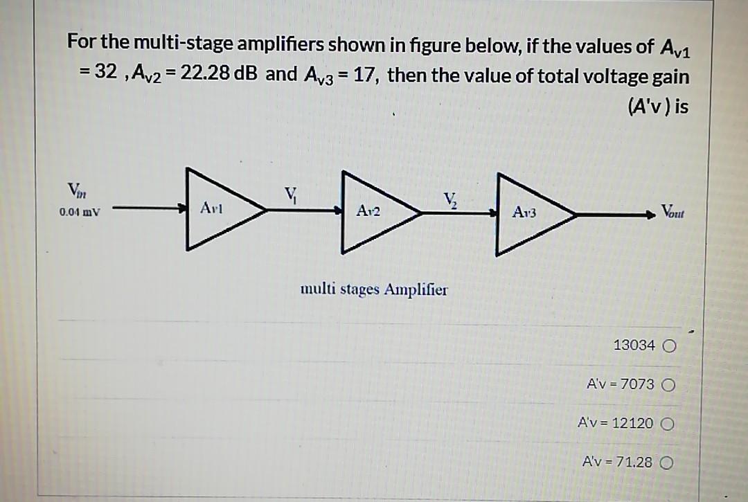 Solved For the multi-stage amplifiers shown in figure below, | Chegg.com