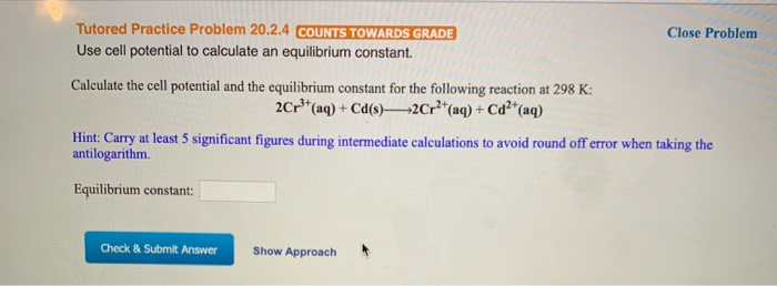 Solved Tutored Practice Problem 20.2.4 COUNTS TOWARDS GRADE | Chegg.com