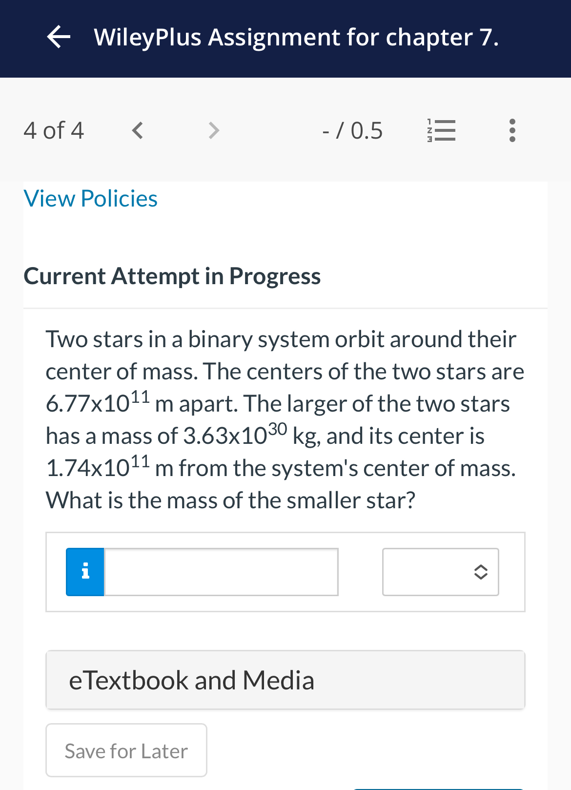 Solved WileyPlus Assignment for chapter 7.4 ﻿of 4-0.5View | Chegg.com