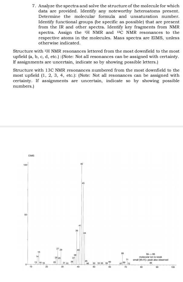 Solved Analyze the spectra and solve the structure of the | Chegg.com